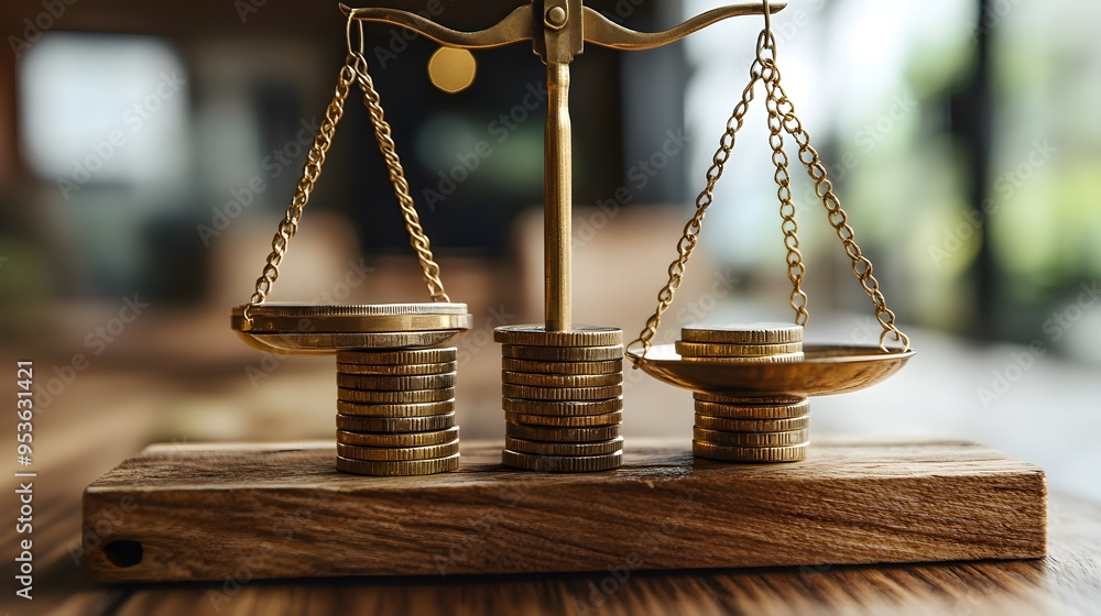 Interest Rate Changes: A balance scale with interest rates on one side ...
