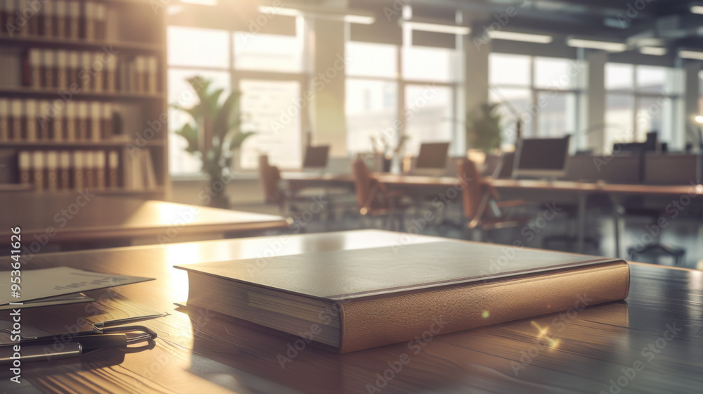 A modern employee handbook, sleek design, clean lines, professional ...