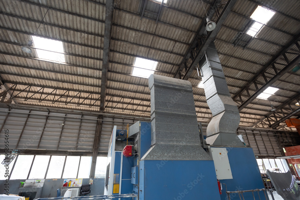 Modern car paint boot repair garage. Back ground and banner. Car ...