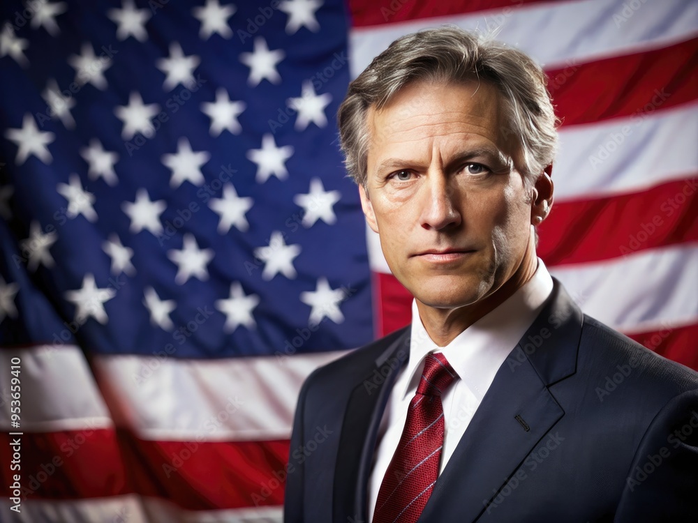 American businessman and politician's official portrait, featuring a ...