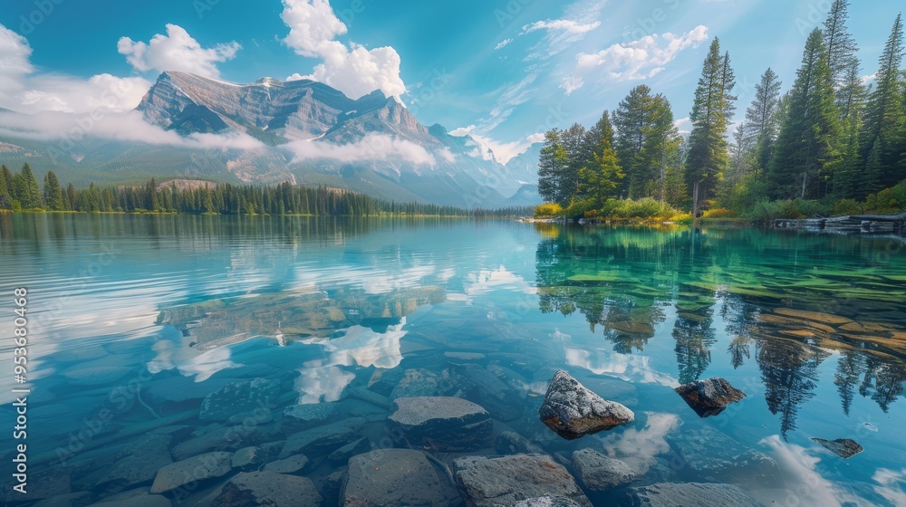 Banff National Park, summer beauty, vibrant colors, captures the ...