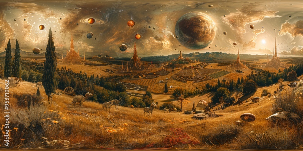 An immersive 360-degree equirectangular panorama of the alien ...