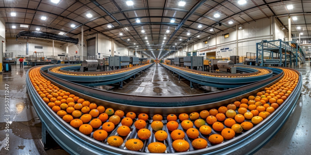 An immersive 360-degree panorama of a modern food processing facility ...