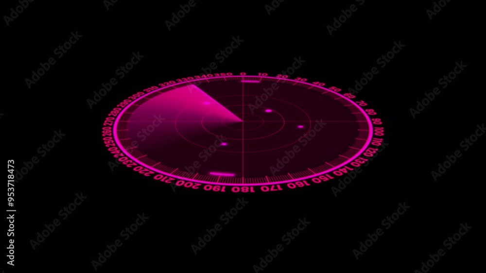 Radar Scanning loop. Looped animation radar icon on a transparent background. Radar screen ...