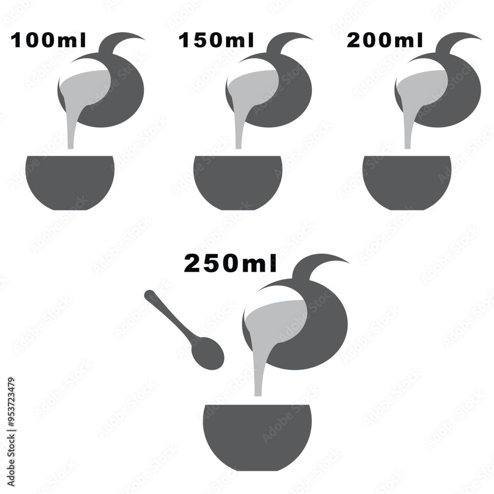 Preparing food icon set, recipe instruction, cooking direction symbols ...