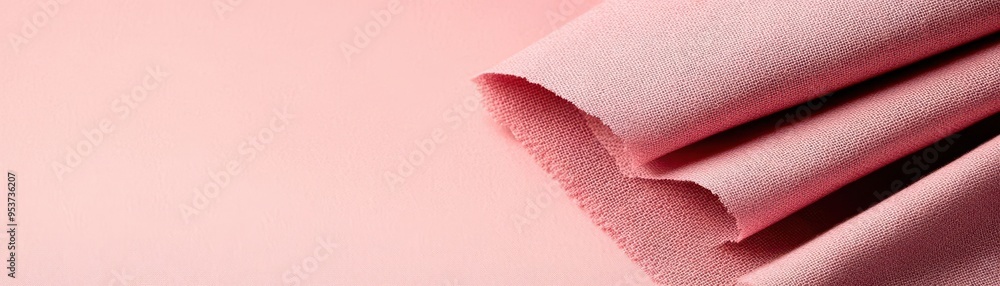 Pink fabric swatches made from recycled materials, representing ...