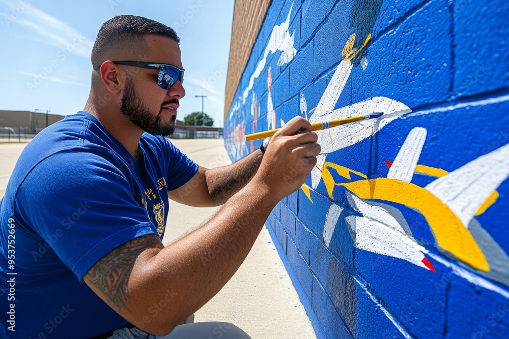 Air Force birthday community mural project with a patriotic theme ...