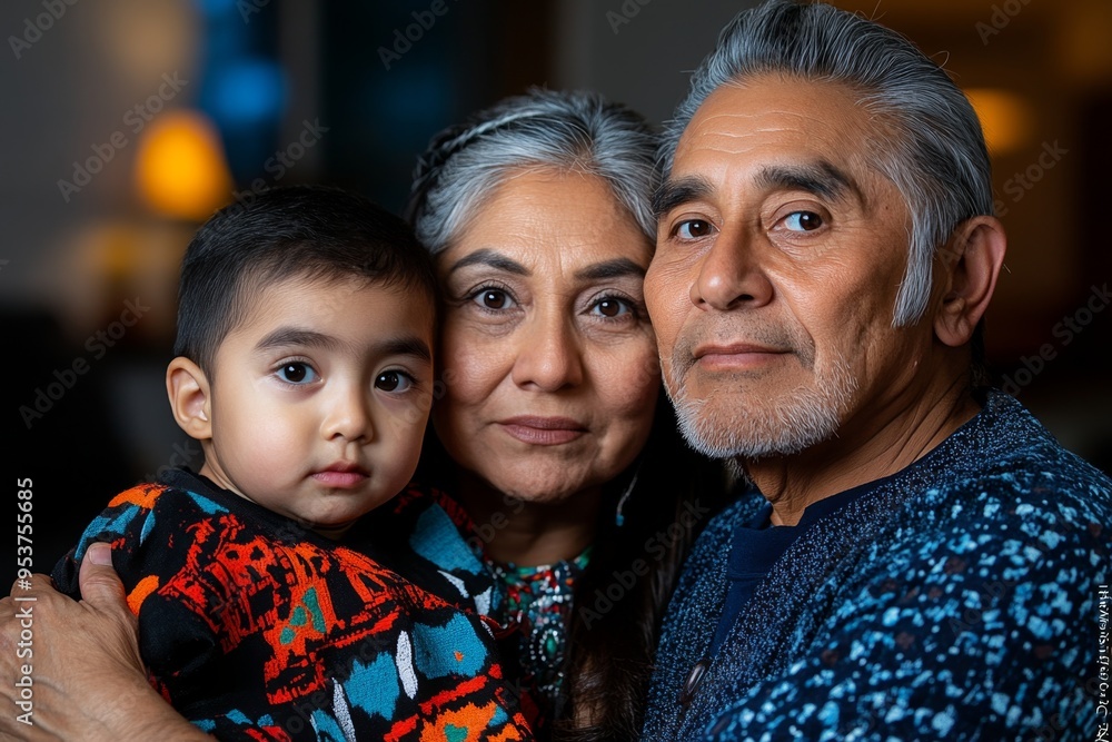 American Indian Family, Tribes, and Generations captured in a warm home ...