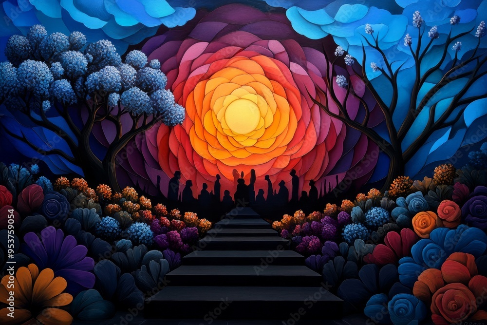 Covenant ceremony with sacred music and chanting, depicted in an ...