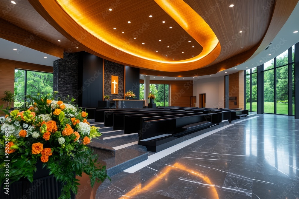 Covenant renewal in a modern church with contemporary design, captured ...