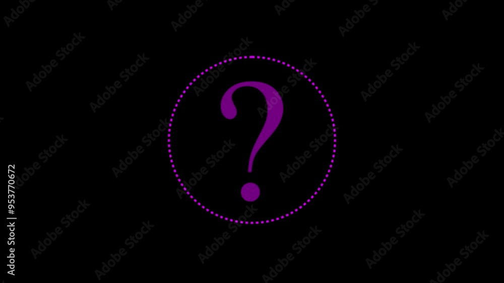 Animation of the purple circle question mark icon. Smooth and simple ...