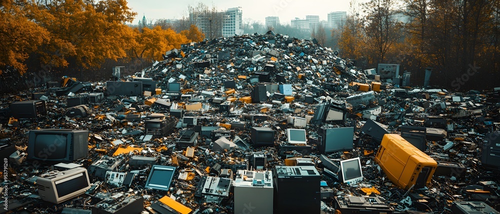 E Waste Pile Electronic Waste Recycling Environmental Impact Stock ...