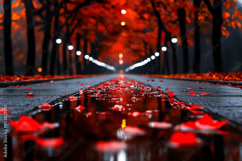 Enchanting Autumn Magical, Morning Dew, and Forest Path depicted in a ...