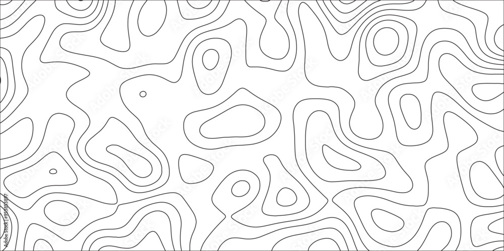 Topographic map and landscape terrain texture grid. Black and white ...