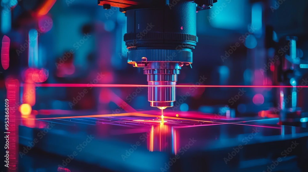 Research with laser amplification, showcasing powerful scientific ...