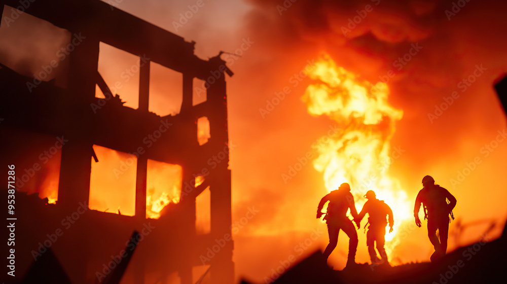 Brave firefighters rescue victims amidst intense flames and smoke ...