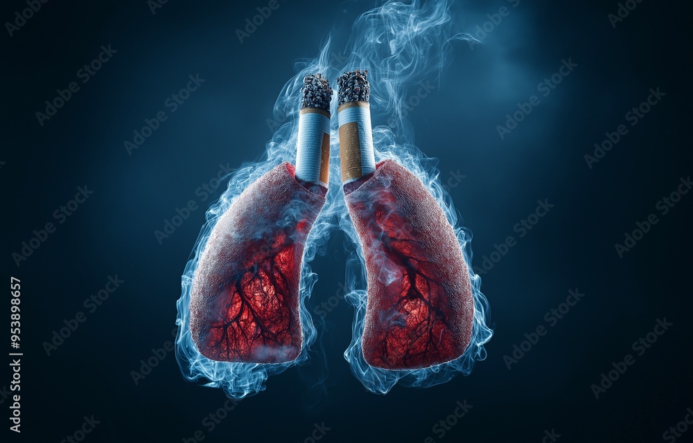 Smoking cigarettes can lead to hazardous smoke that damages the lungs ...