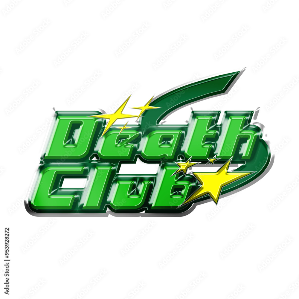 Y2K chrome text effect elements for design poster, streetwear in Y2K ...