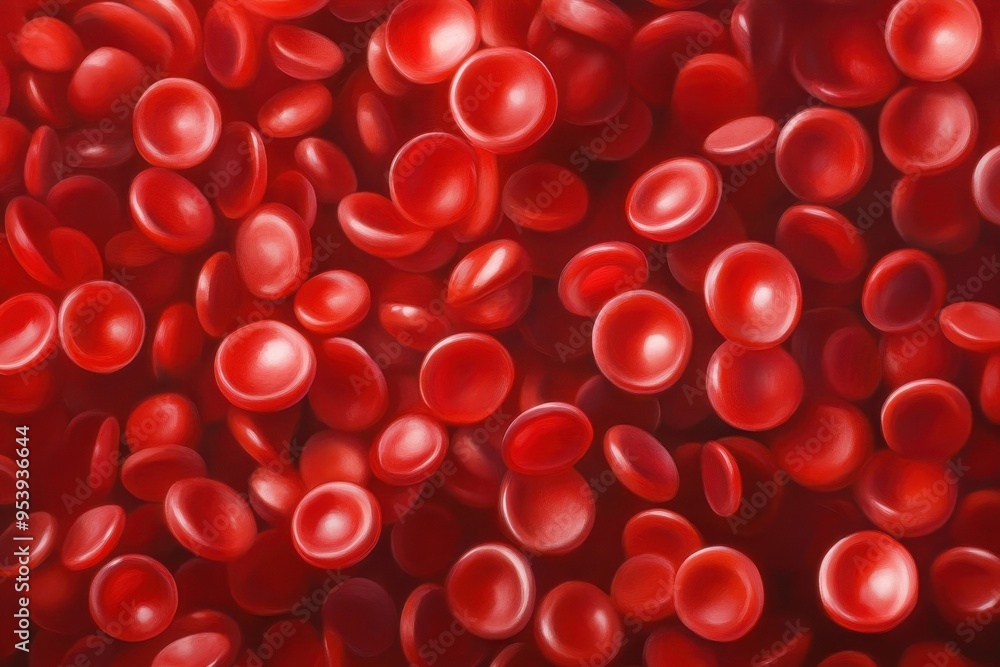 Hyper-Realistic Educational Illustration of Red Blood Cells in the ...