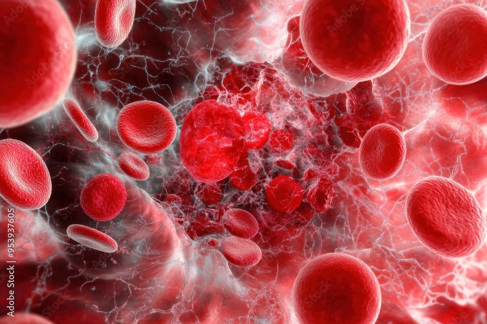 Hyper-Realistic Microscopic View of White Blood Cells Revealing ...