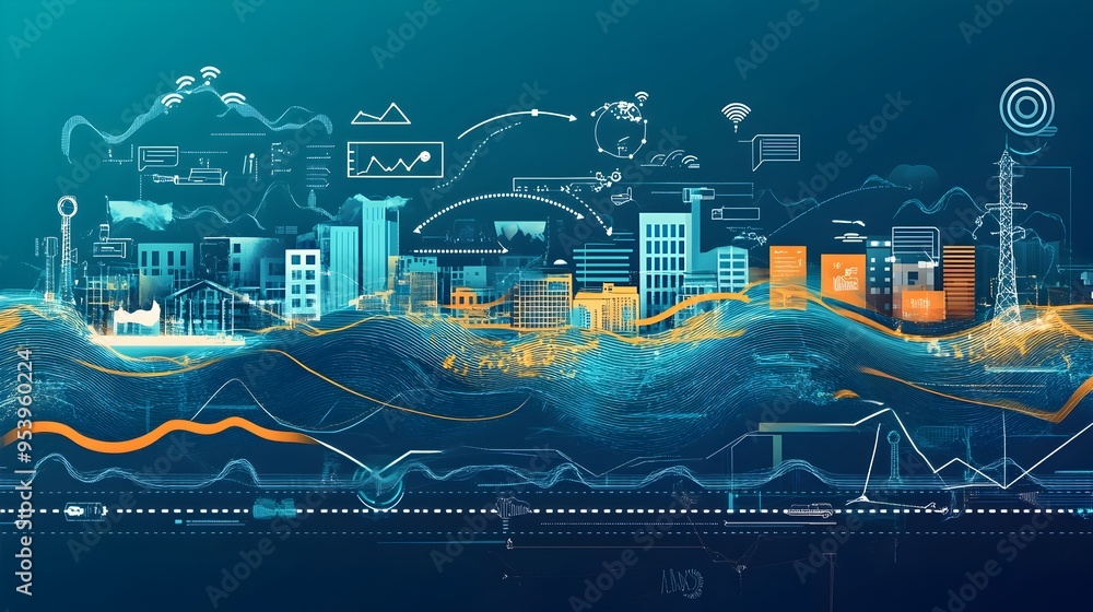 Cutting Edge Graphic Depicting Iot Based Tsunami Risk Assessment Models That Leverage