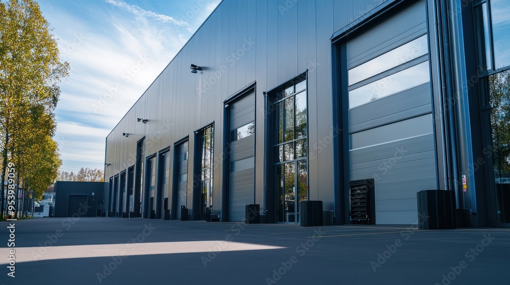 logistic business transport warehouse dock station. Factory and ...
