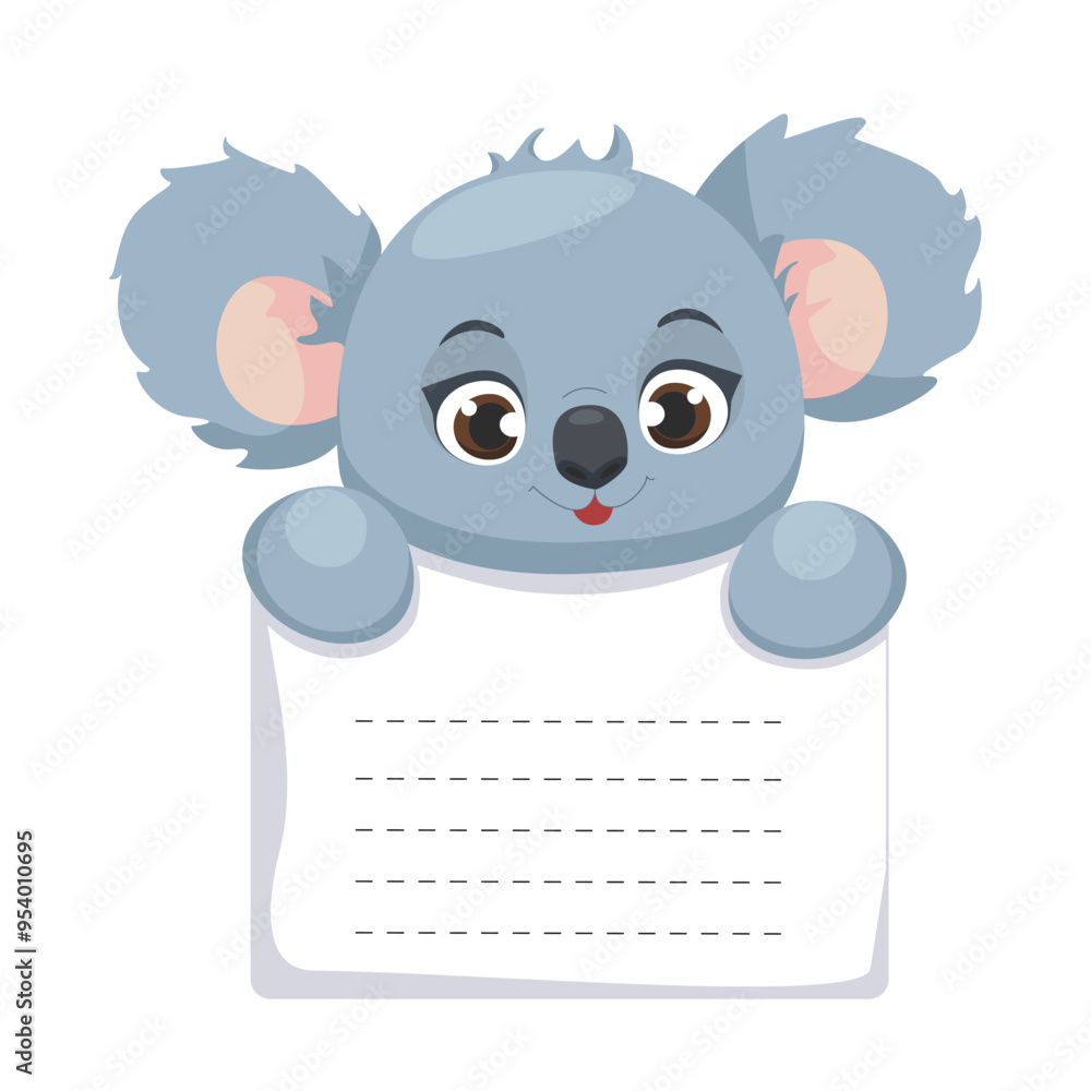 To-do list with cute Koala, kids template for memo planner, gift tags ...