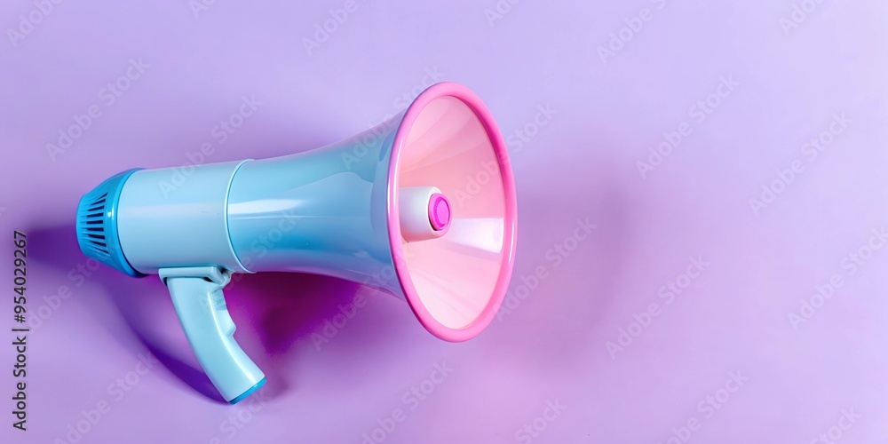 A modern megaphone with a minimalistic design on a contrasting ...