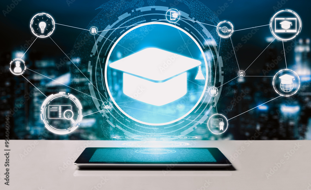 E-learning and Online Education for Student and University Concept ...