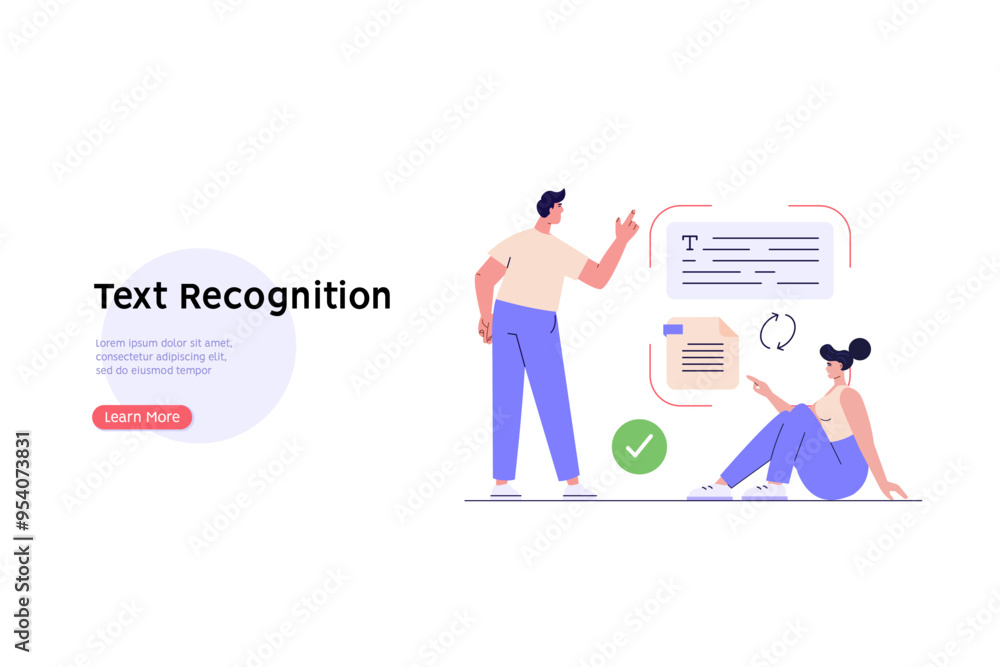 People recognize text of document with phone and ai. User scanning text ...