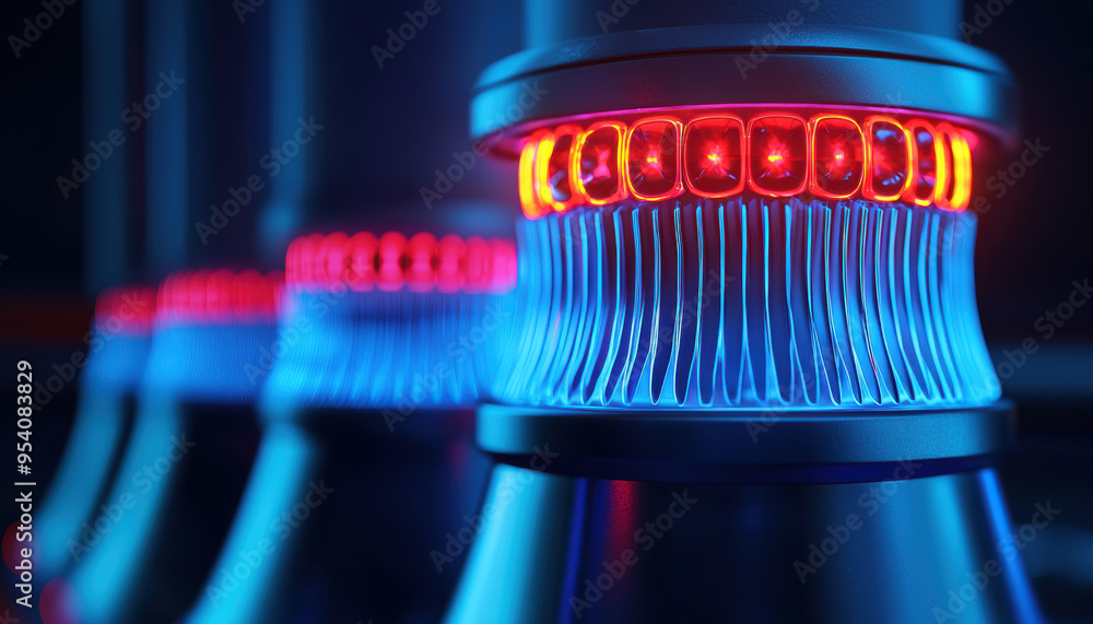 Cooling system in a nuclear fission plant, with atomic particles being ...