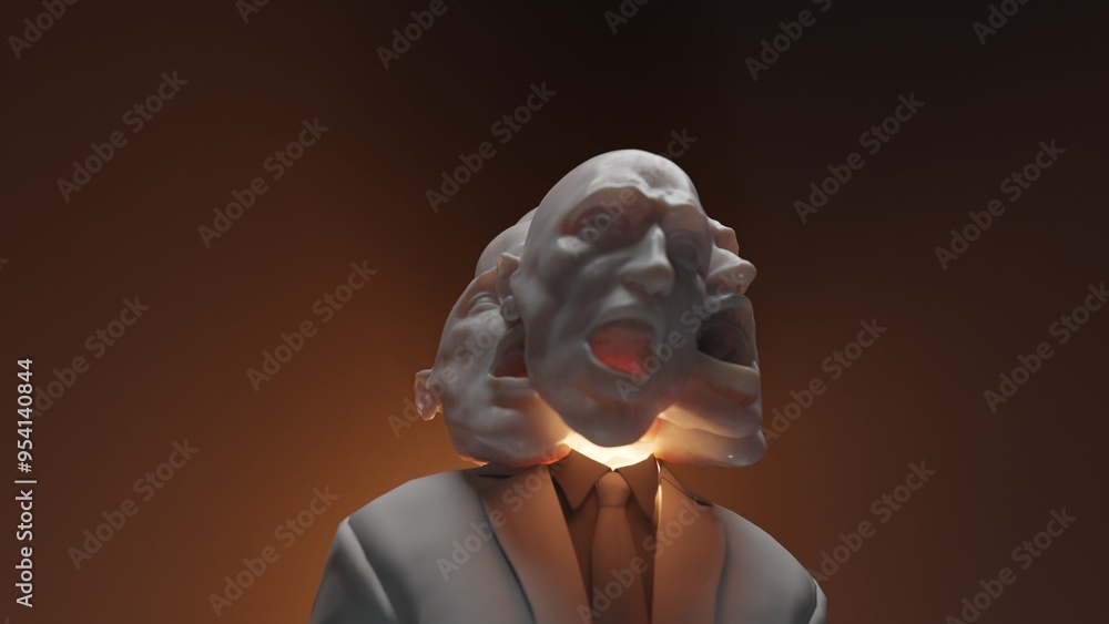 personality stratification, irritation and obsessive emotions, 3d ...