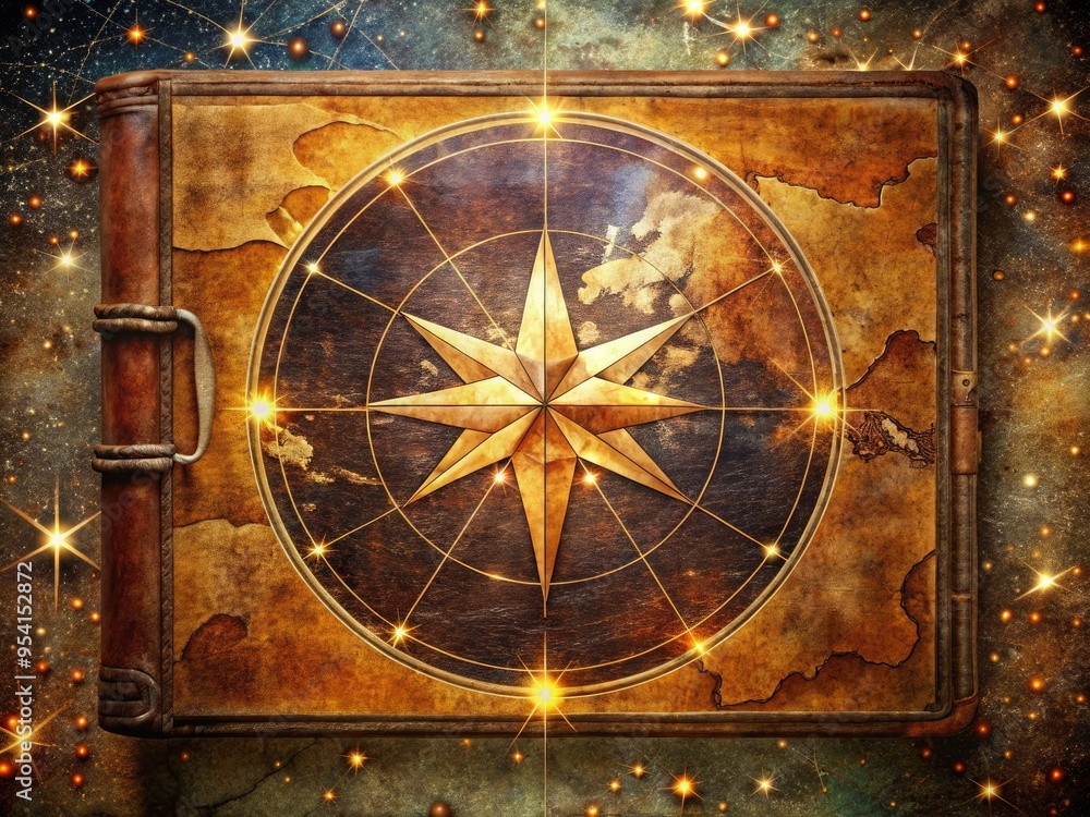 stellar cartography logo charts a course through the cosmos on a ...