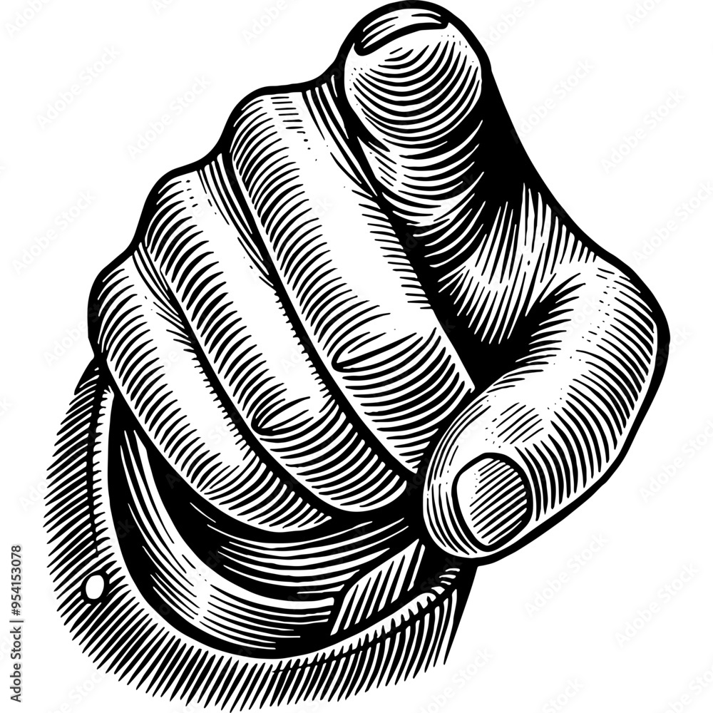 Hand drawn Hand Pointing at You. Hand Pointing Forward. Hand Pointing ...