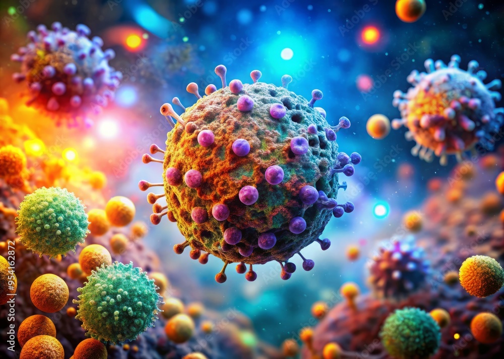 Microscopic view of a T-cell, a vital component of the immune system ...