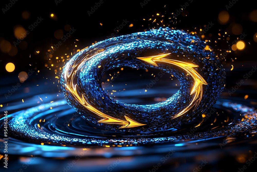 Energy Illustration Kinetic, Energy Transfer, and Motion visualized in ...