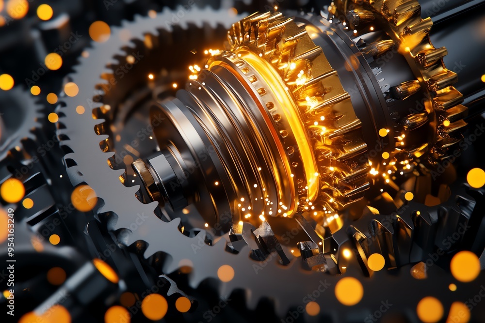 Energy Illustration Kinetic, Machines, and Motion visualized in an ...