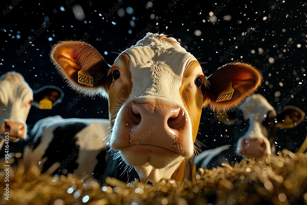 Farm Cow Dairy Cow, Milking Parlor, and Winter shown in a cozy winter ...