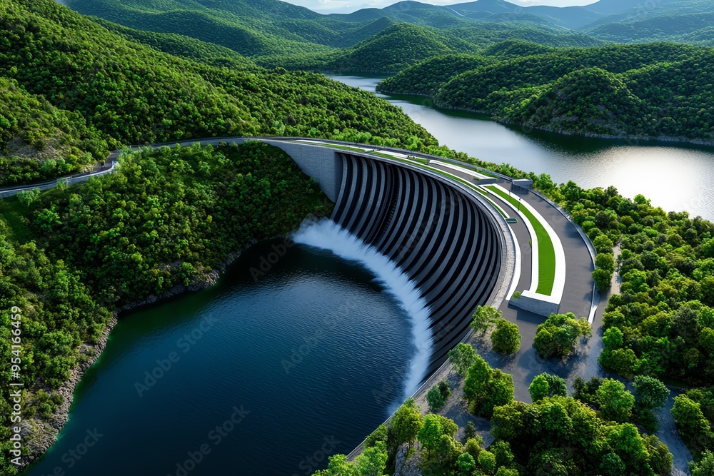 Hydropower and water resource management are depicted in a realistic ...