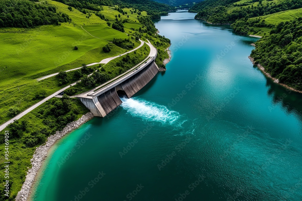 Renewable energy, hydropower dams, harnessing rivers provide large ...