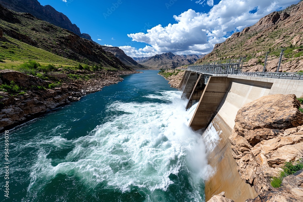 Renewable energy, hydropower dams, harnessing rivers provide large ...