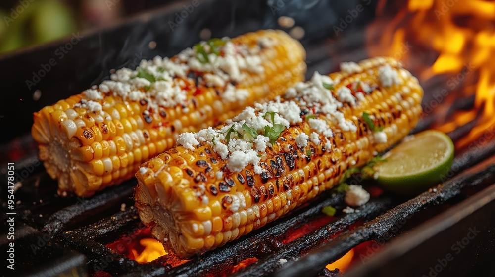 Authentic Mexican Street-style Elotes Grilled Corn with Chili, Lime ...