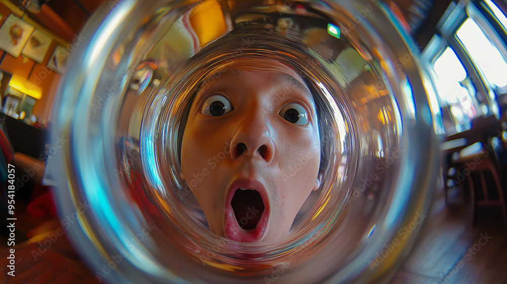 GoPro photo of a person with their mouth open sipping rim of cup, at a ...