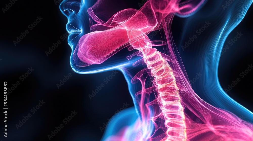 rendering of the esophagus during a manometry test, showing the ...