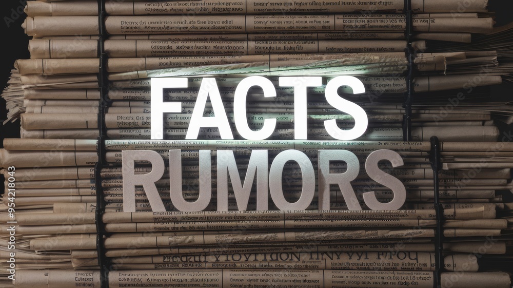 Stack of newspapers with flashlight highlighting the word 'facts ...