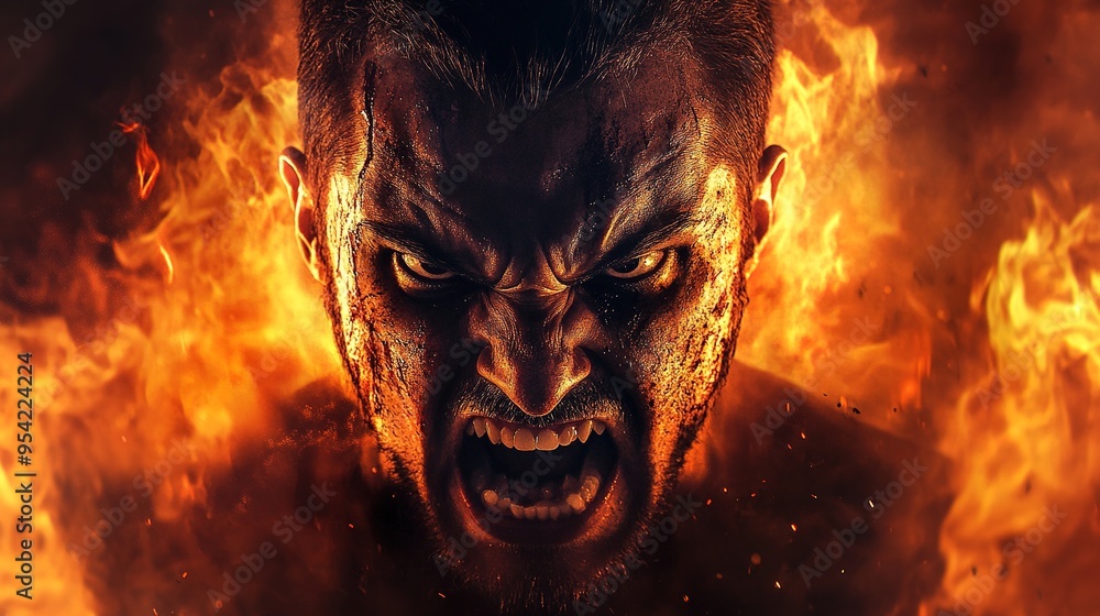 Intense Portrait of an Angry Man, Capturing the Raw Emotion and ...