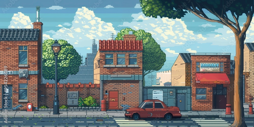 Pixel Art City Landscape, Video Game Cityscape Platformer Asset Background, 8bit Retro Urban ...