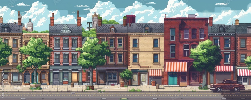 Pixel Art City Landscape, Video Game Cityscape Platformer Asset ...