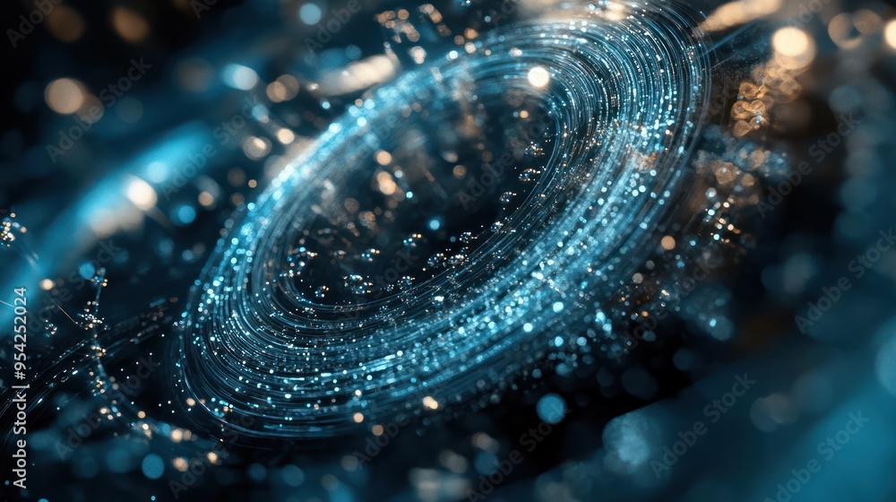 Quantum processor in action, multiple entangled particles, complex ...