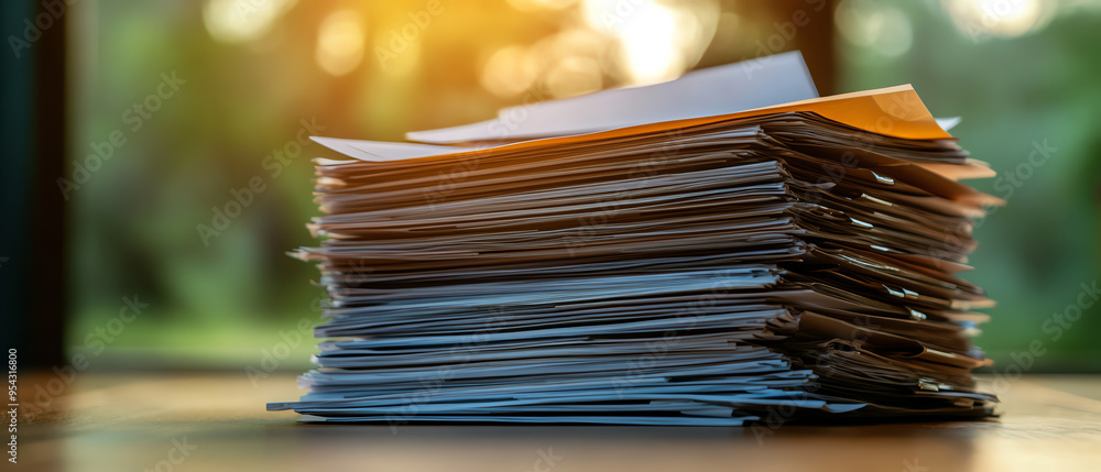 A stack of papers with a summary page on top, highlighting the result ...